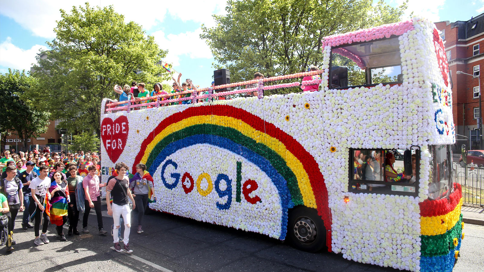 Google Pride bus brand activation for Dublin Pride 2017